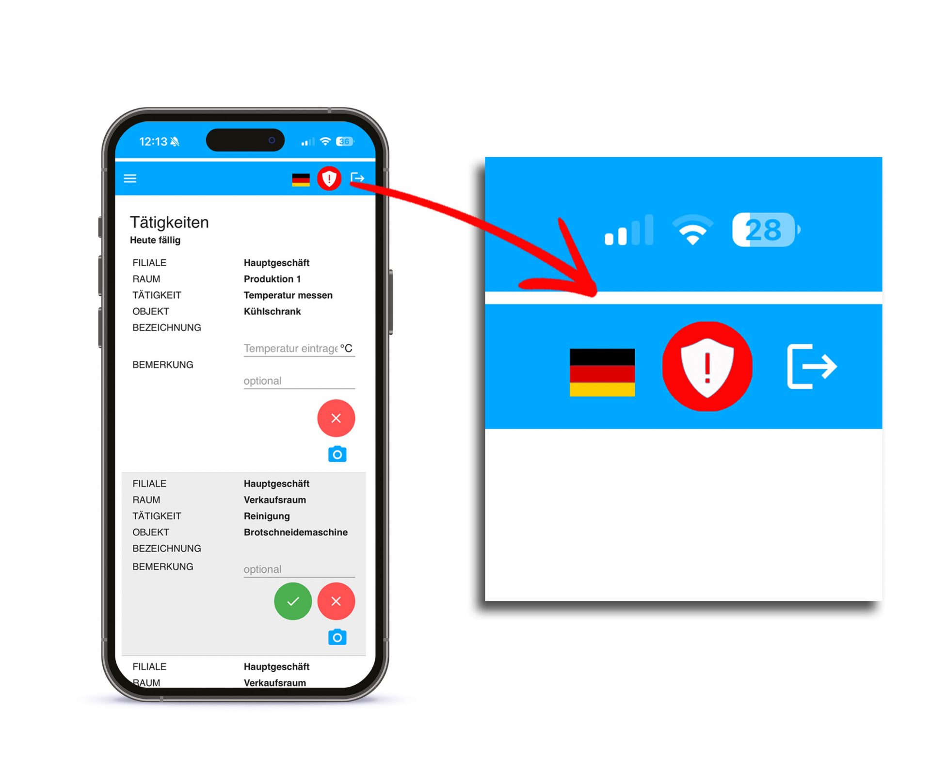 Die HACCP APP - Einfach und schnell einen Vorfall melden